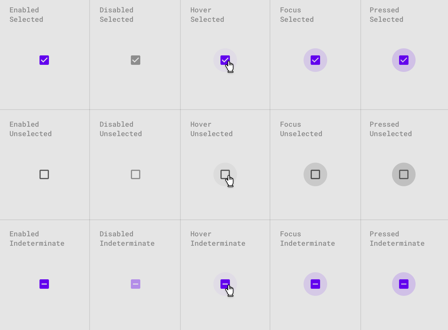 Components Selection Controls